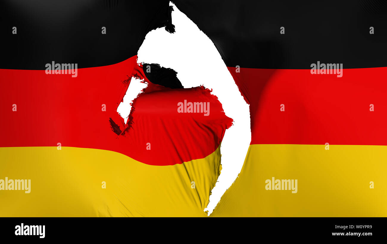 Damaged Germany flag, white background, 3d rendering Stock Photo - Alamy