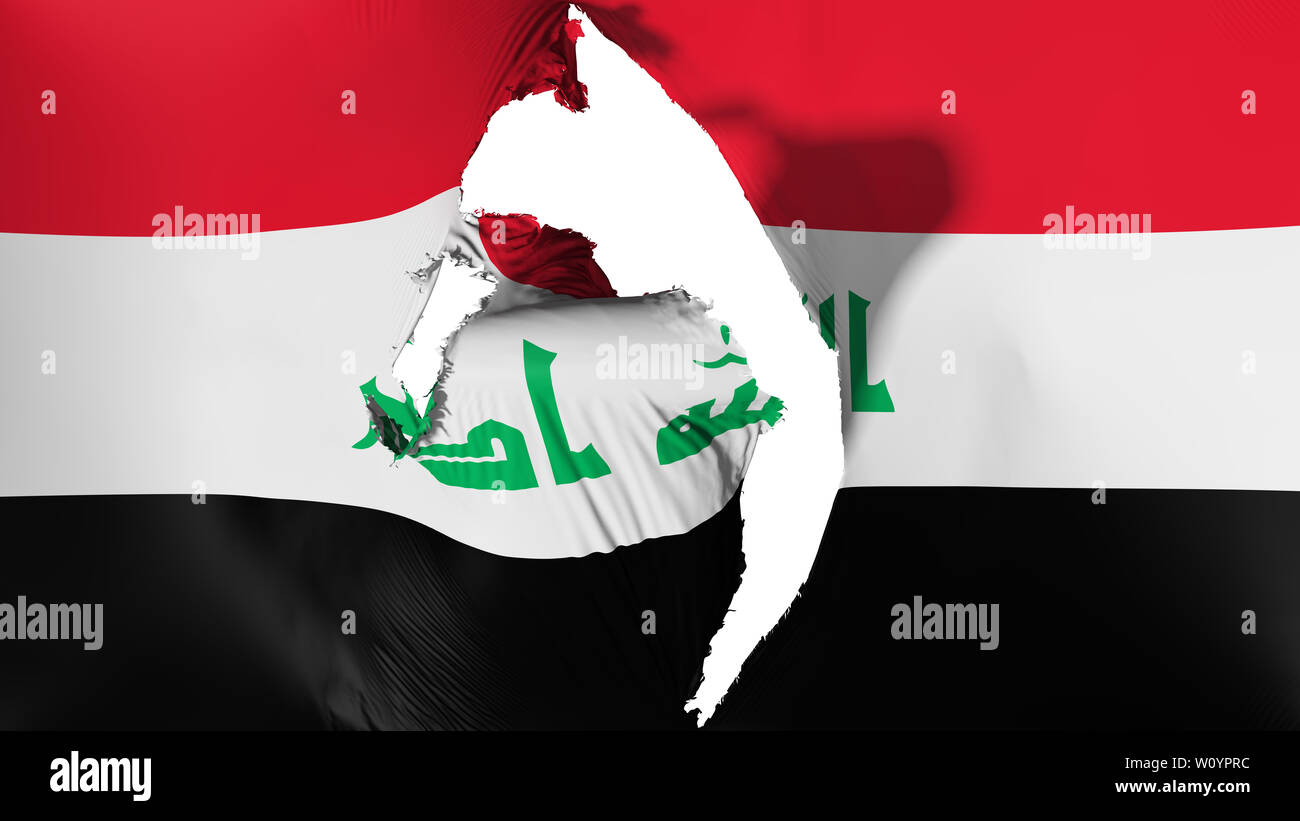 Damaged Iraq flag, white background, 3d rendering Stock Photo - Alamy