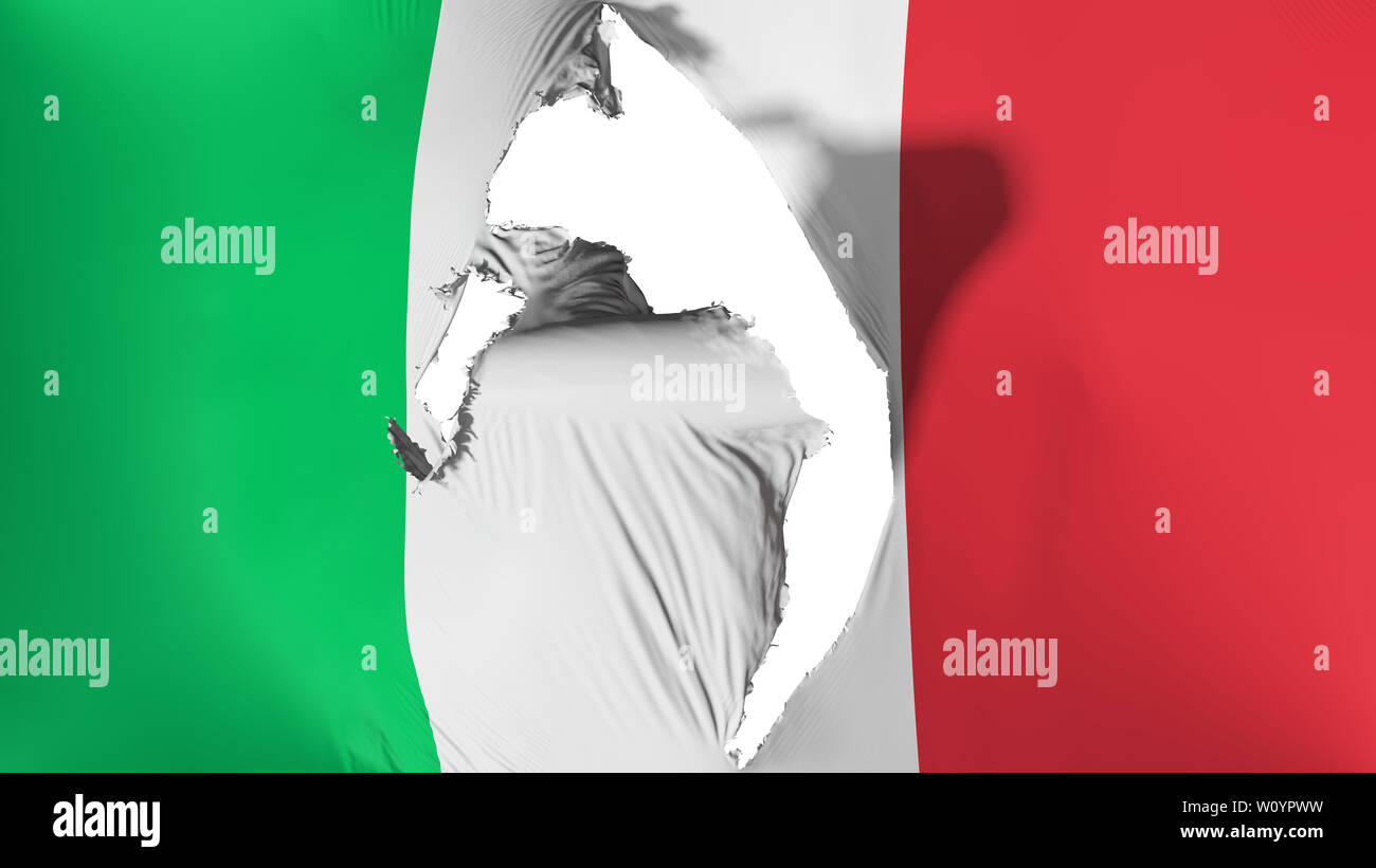 Damaged Italy flag, white background, 3d rendering Stock Photo - Alamy