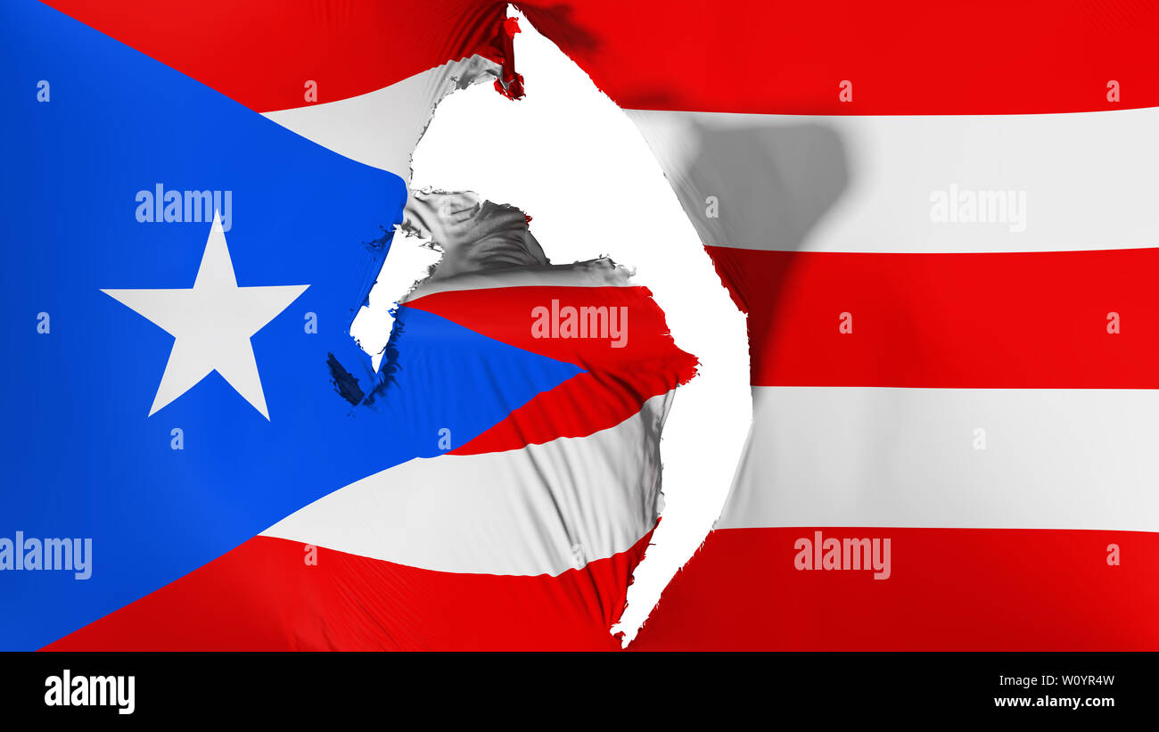 Damaged Puerto Rico flag, white background, 3d rendering Stock Photo ...
