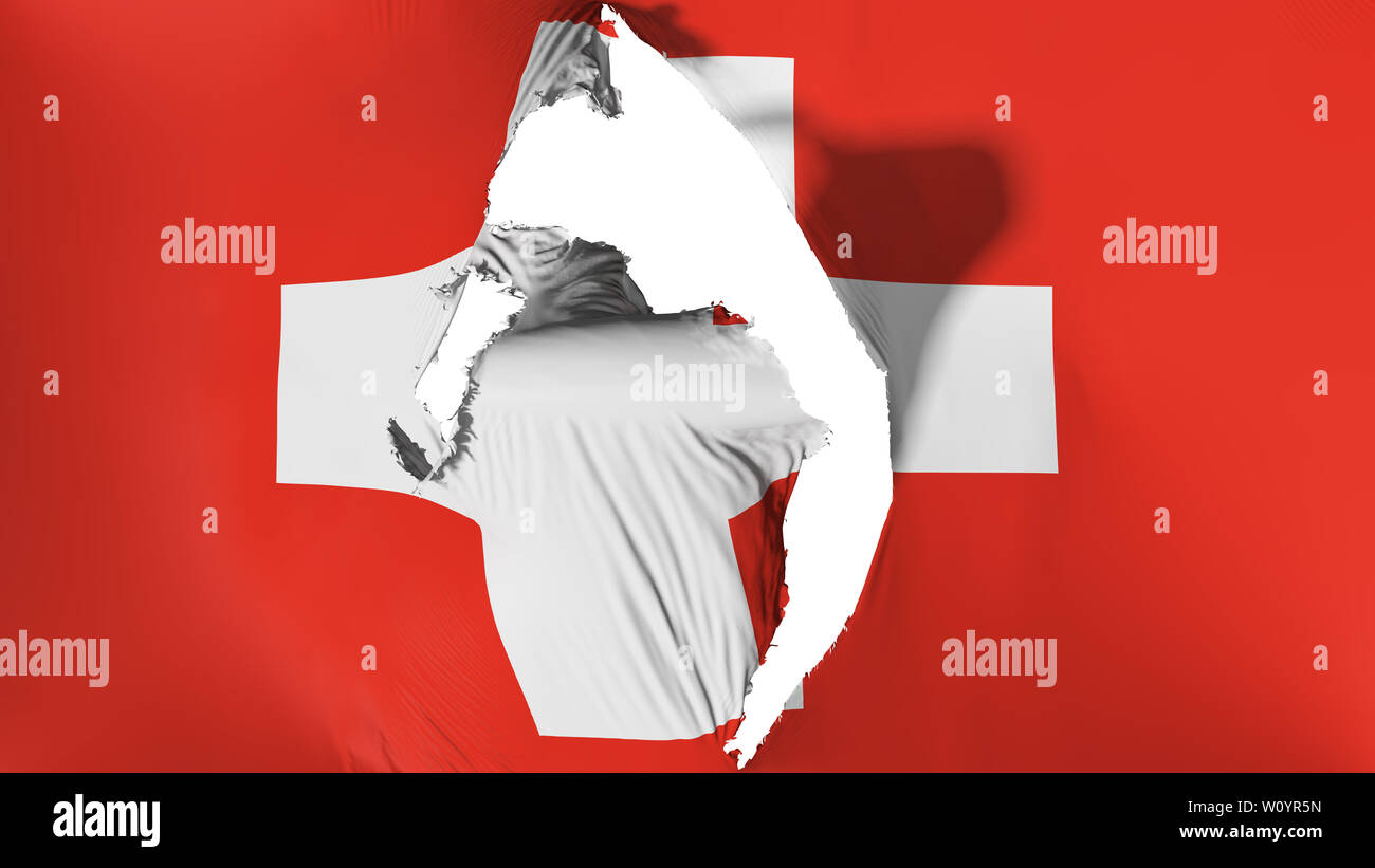 Damaged Switzerland flag, white background, 3d rendering Stock Photo ...