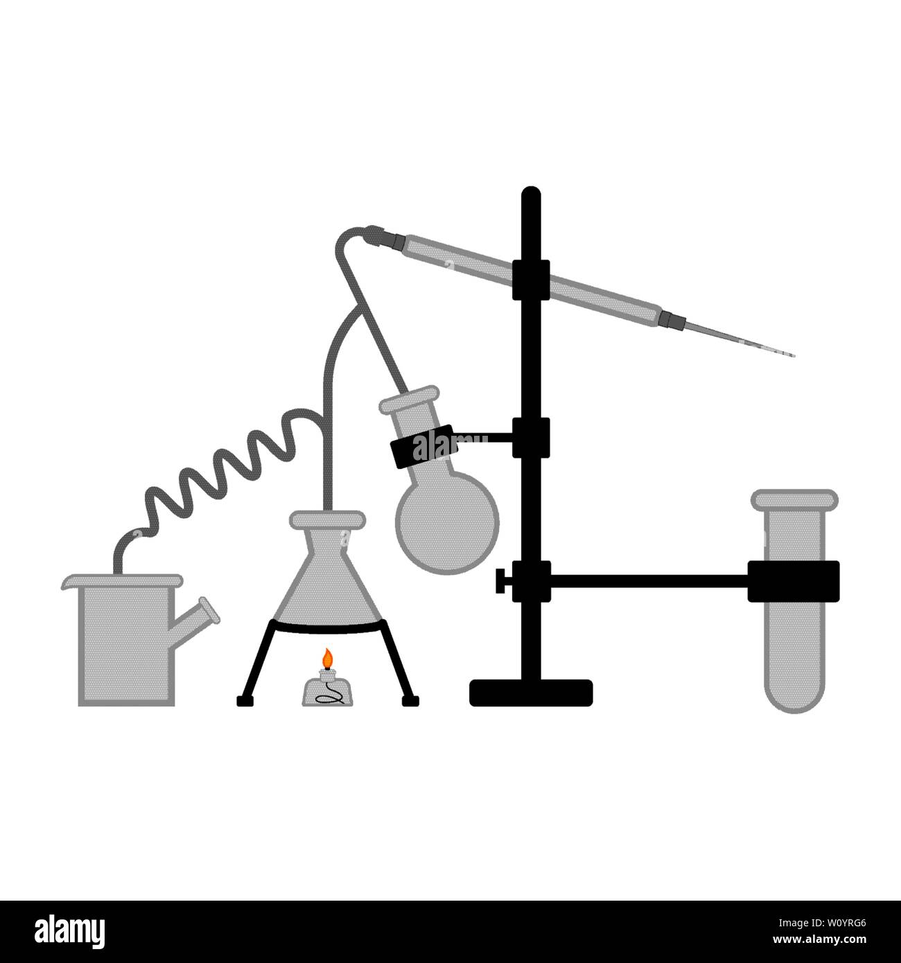Science experiment with different lab equipment - Vector Stock Vector ...