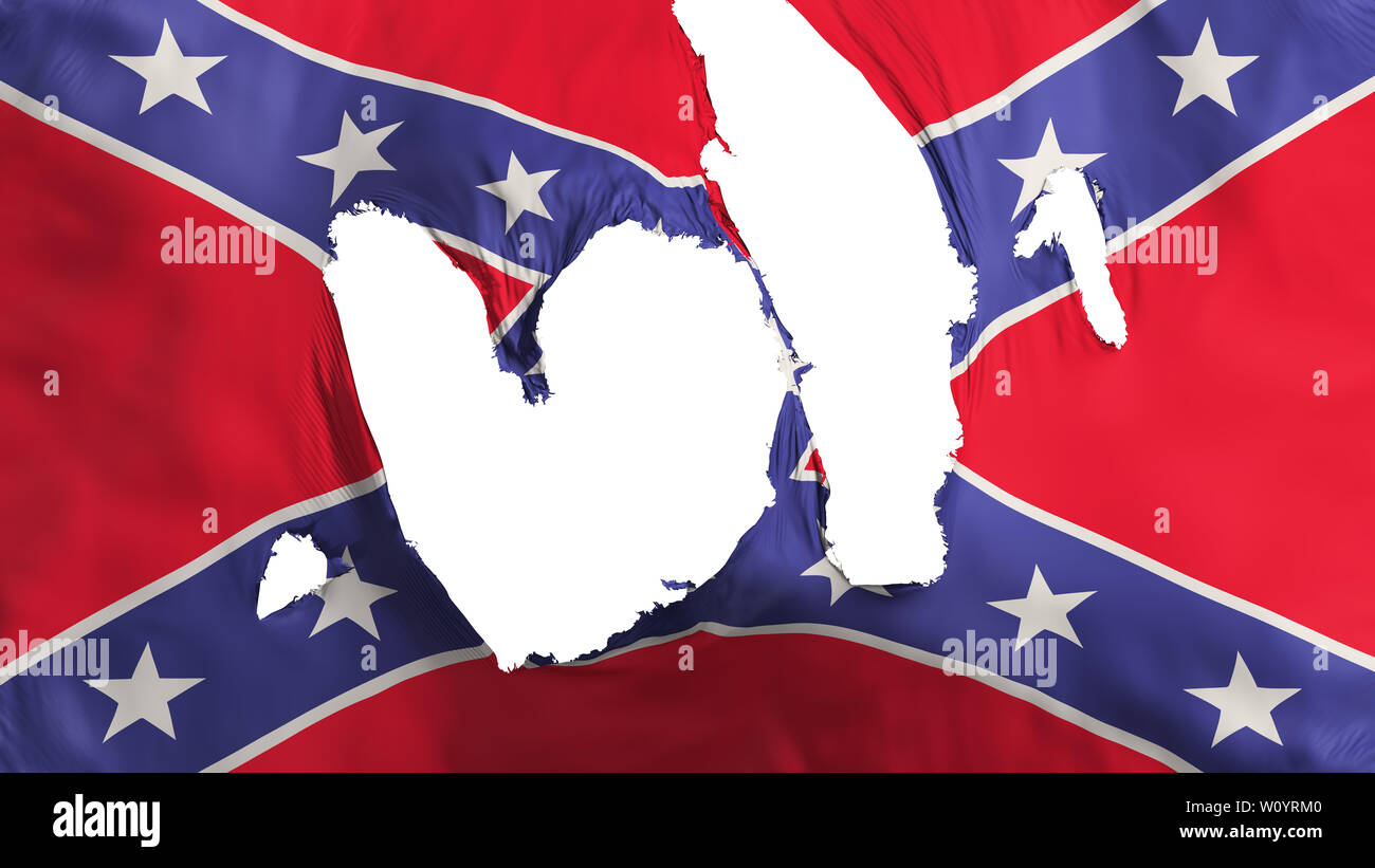 Ragged Confederate flag, white background, 3d rendering Stock Photo - Alamy