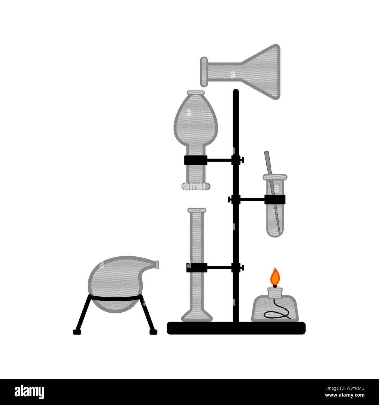 Science experiment with different lab equipment - Vector Stock Vector ...