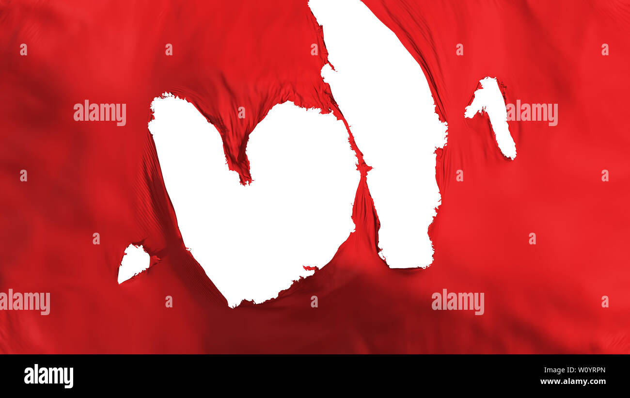 Ragged Red color flag, white background, 3d rendering Stock Photo - Alamy