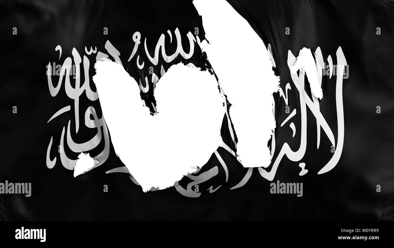 Ragged Black Jihad flag, white background, 3d rendering Stock Photo - Alamy