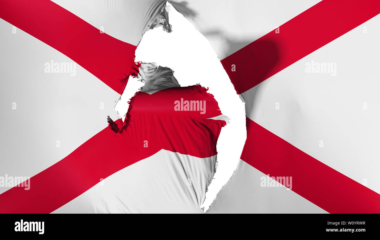 Damaged Alabama state flag, white background, 3d rendering Stock Photo ...