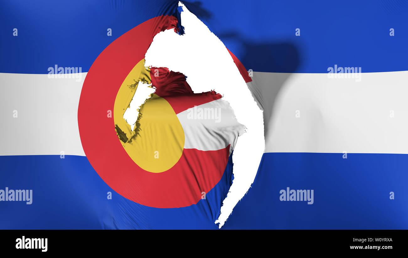 Damaged Colorado state flag, white background, 3d rendering Stock Photo ...