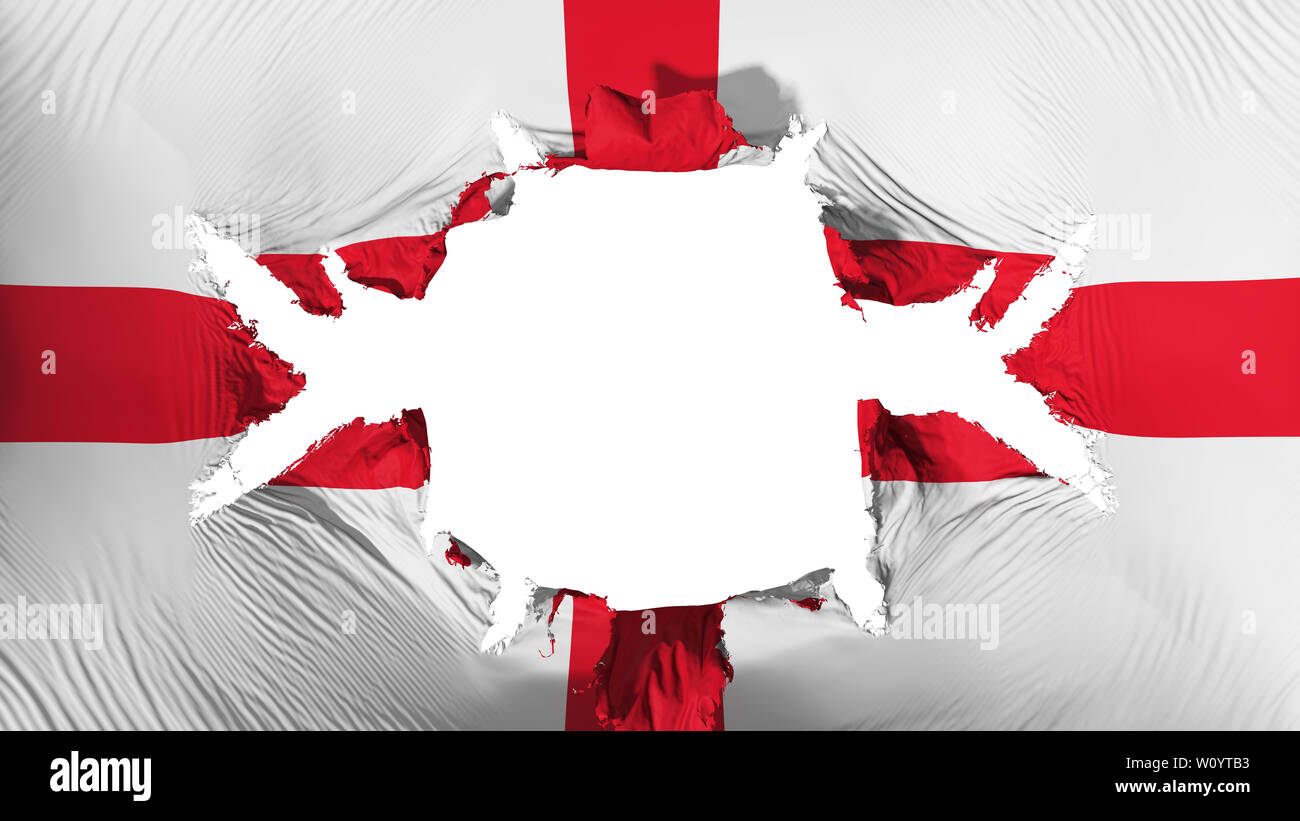 England flag with a big hole, white background, 3d rendering Stock ...