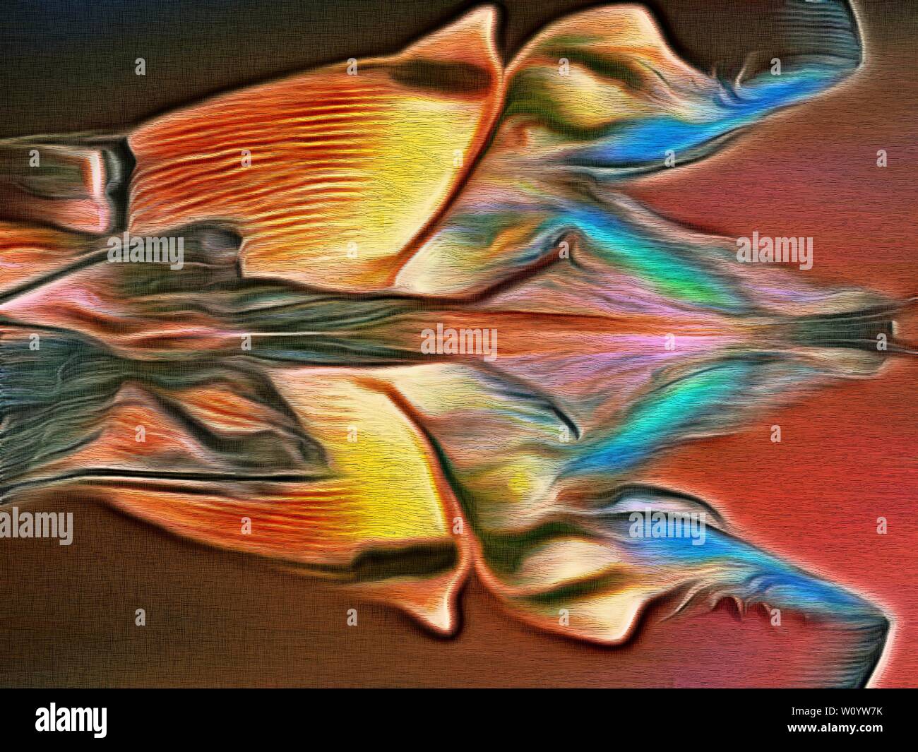 abstract fractal psychedelic shape texture with color pencil ...