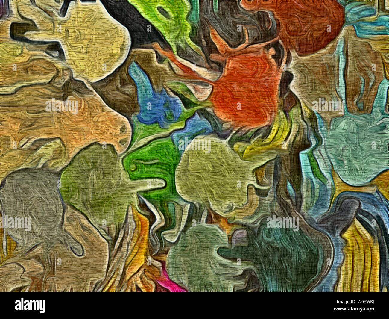 abstract fractal psychedelic shape texture with color pencil ...