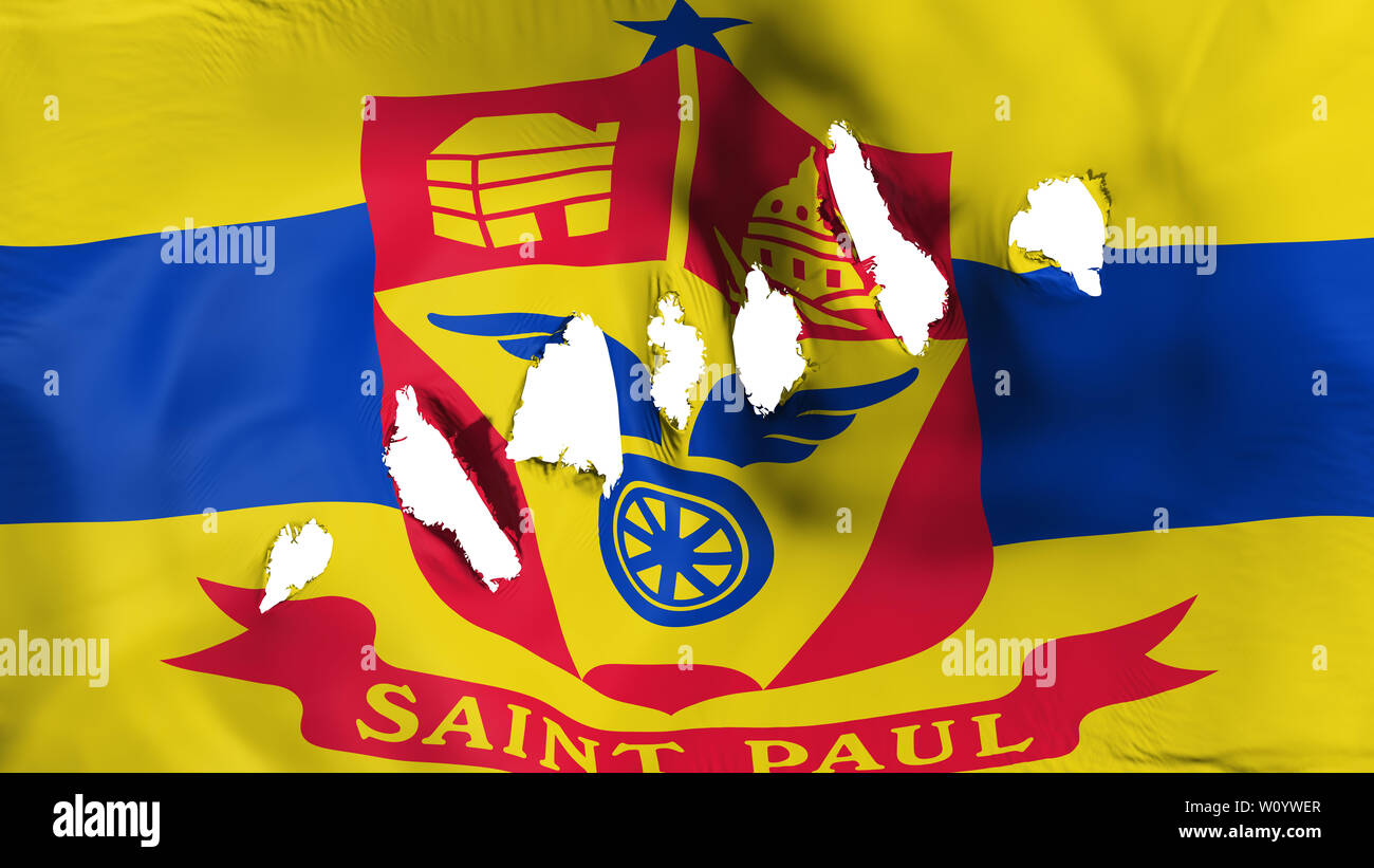 Saint Paul city city, capital of Minnesota state flag perforated ...