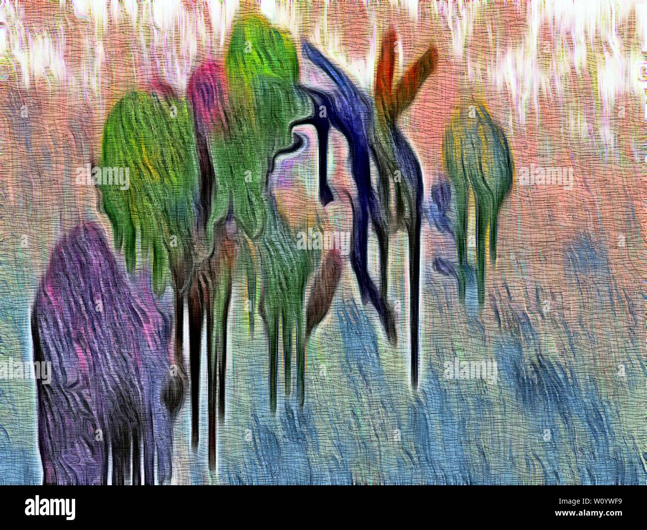 abstract fractal psychedelic shape texture with color pencil ...