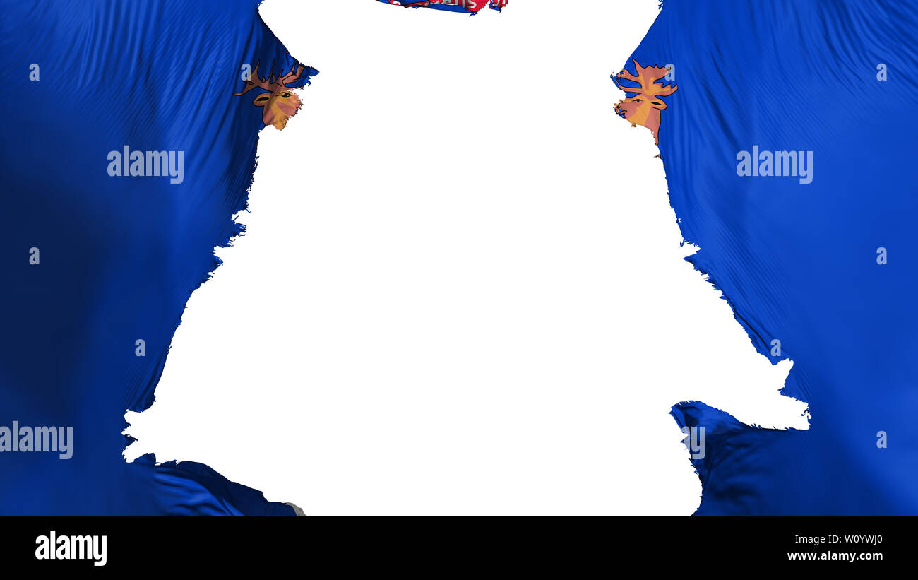 Michigan state flag ripped apart, white background, 3d rendering Stock ...