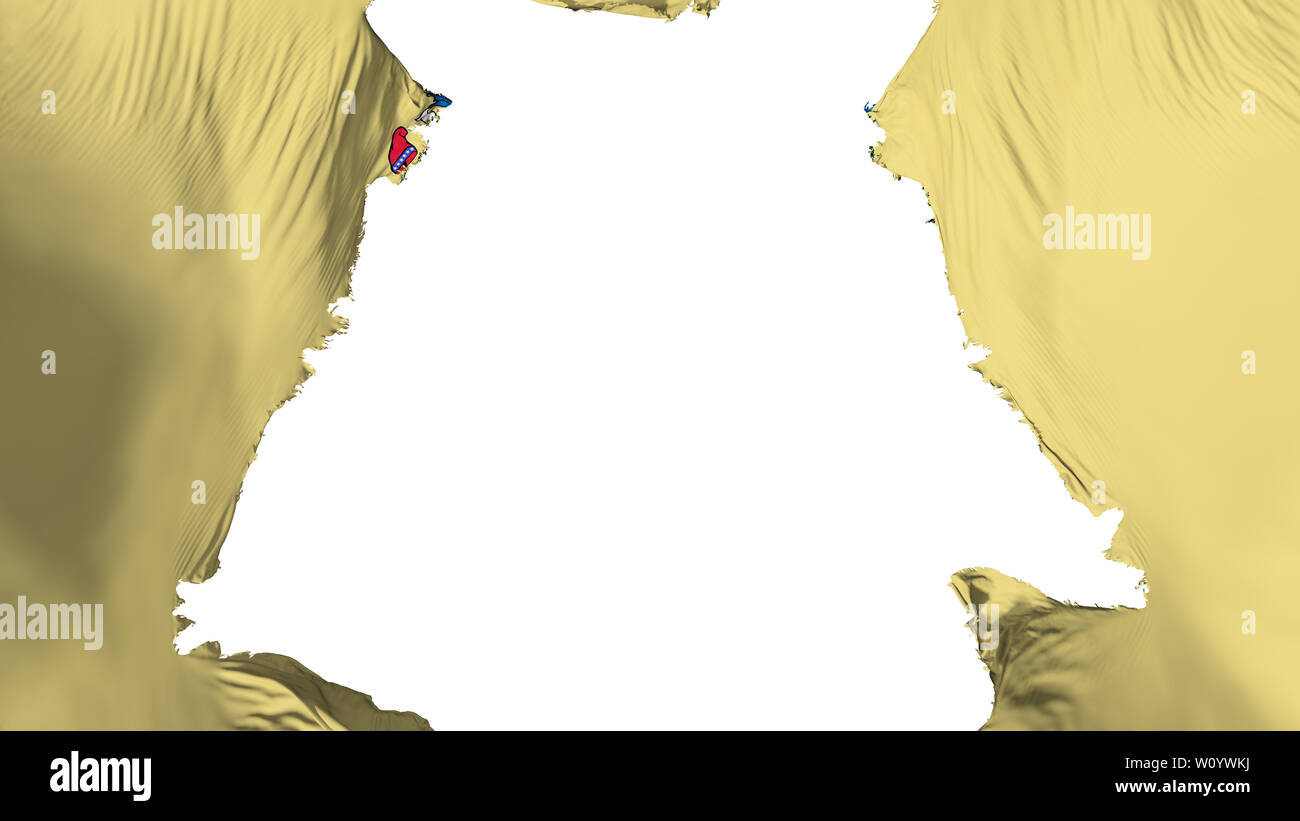 New Jersey state flag ripped apart, white background, 3d rendering ...