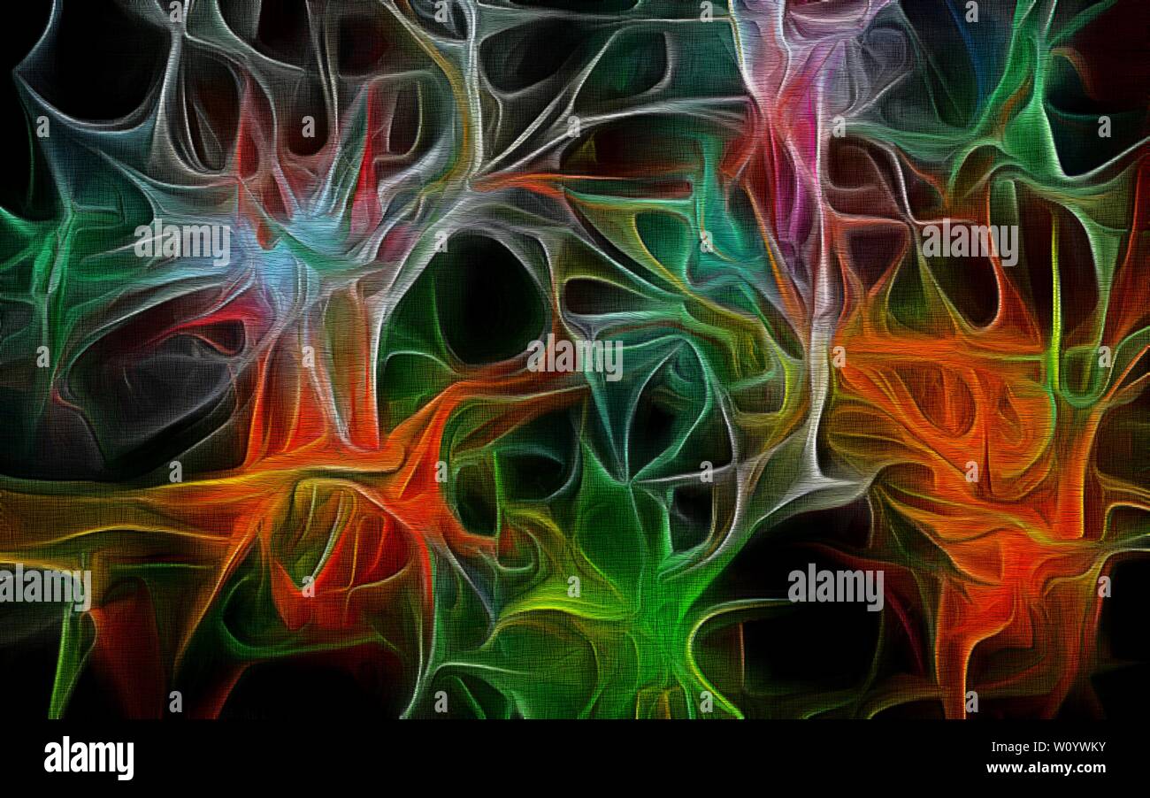 abstract fractal psychedelic shape texture with color pencil ...