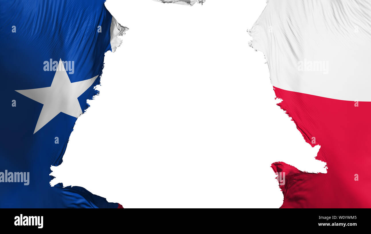 Texas state flag ripped apart, white background, 3d rendering Stock ...