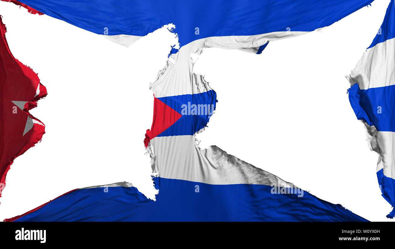Destroyed Cuba flag, white background, 3d rendering Stock Photo - Alamy
