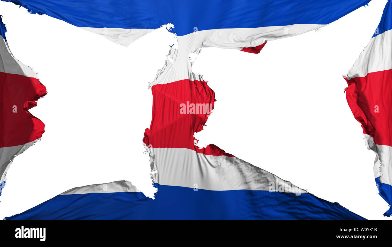 Destroyed Costa Rica flag, white background, 3d rendering Stock Photo ...