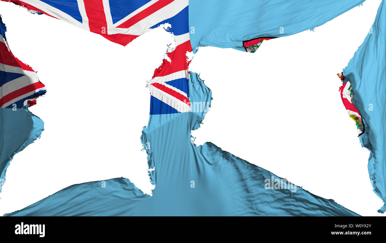 Destroyed Fiji flag, white background, 3d rendering Stock Photo - Alamy
