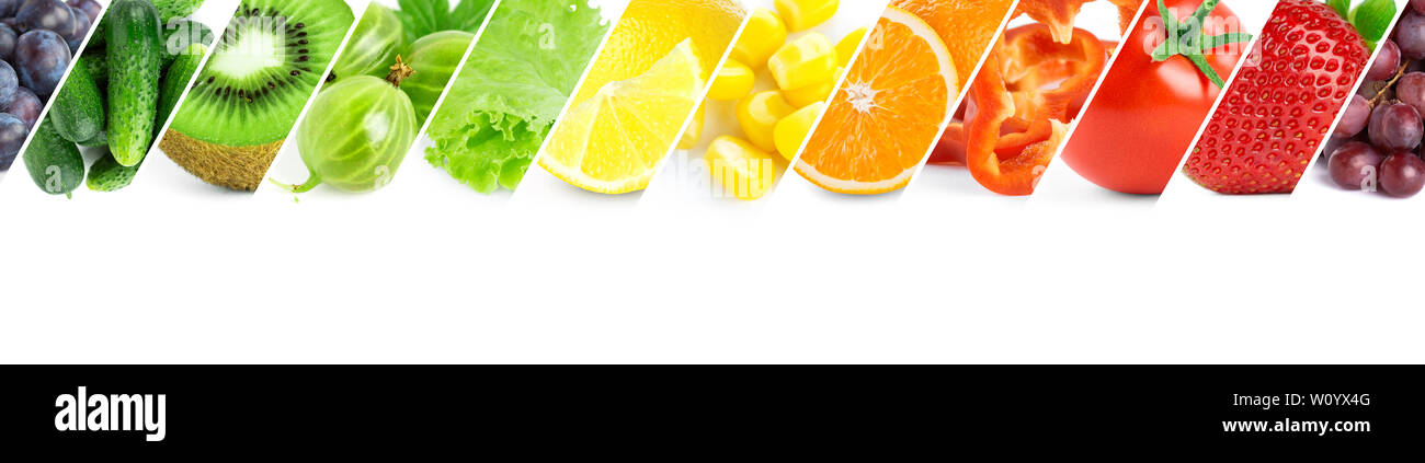 Fruits and vegetables. Fresh color food Stock Photo - Alamy