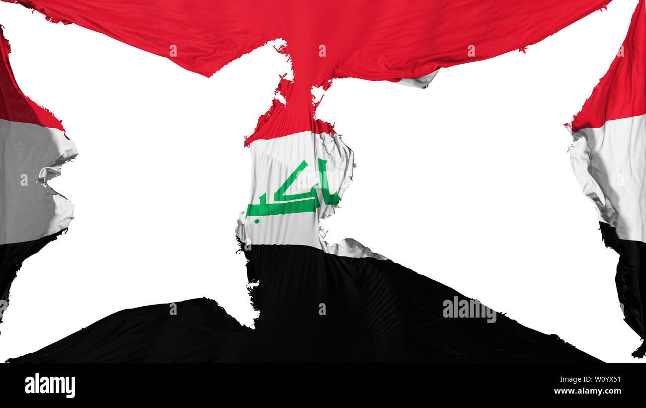 Destroyed Iraq flag, white background, 3d rendering Stock Photo - Alamy
