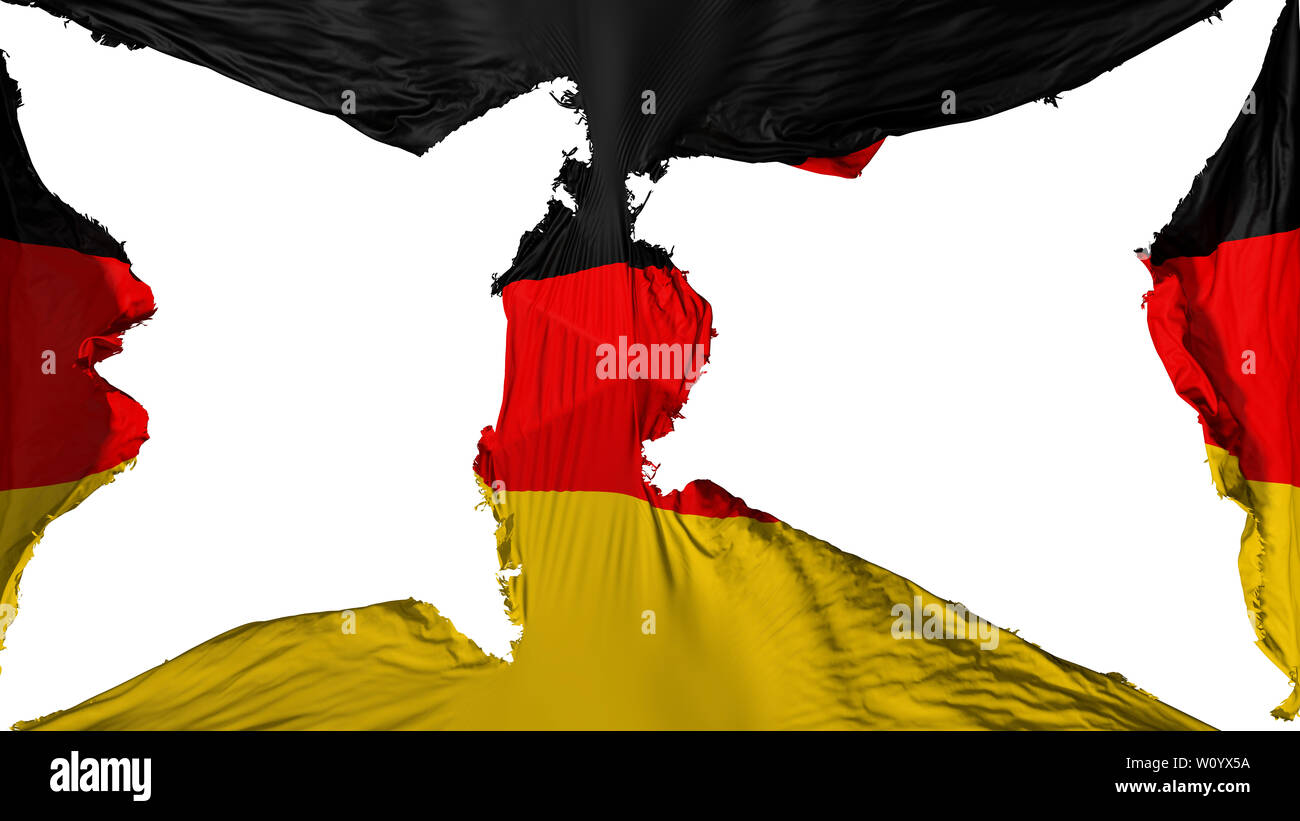Destroyed Germany flag, white background, 3d rendering Stock Photo - Alamy