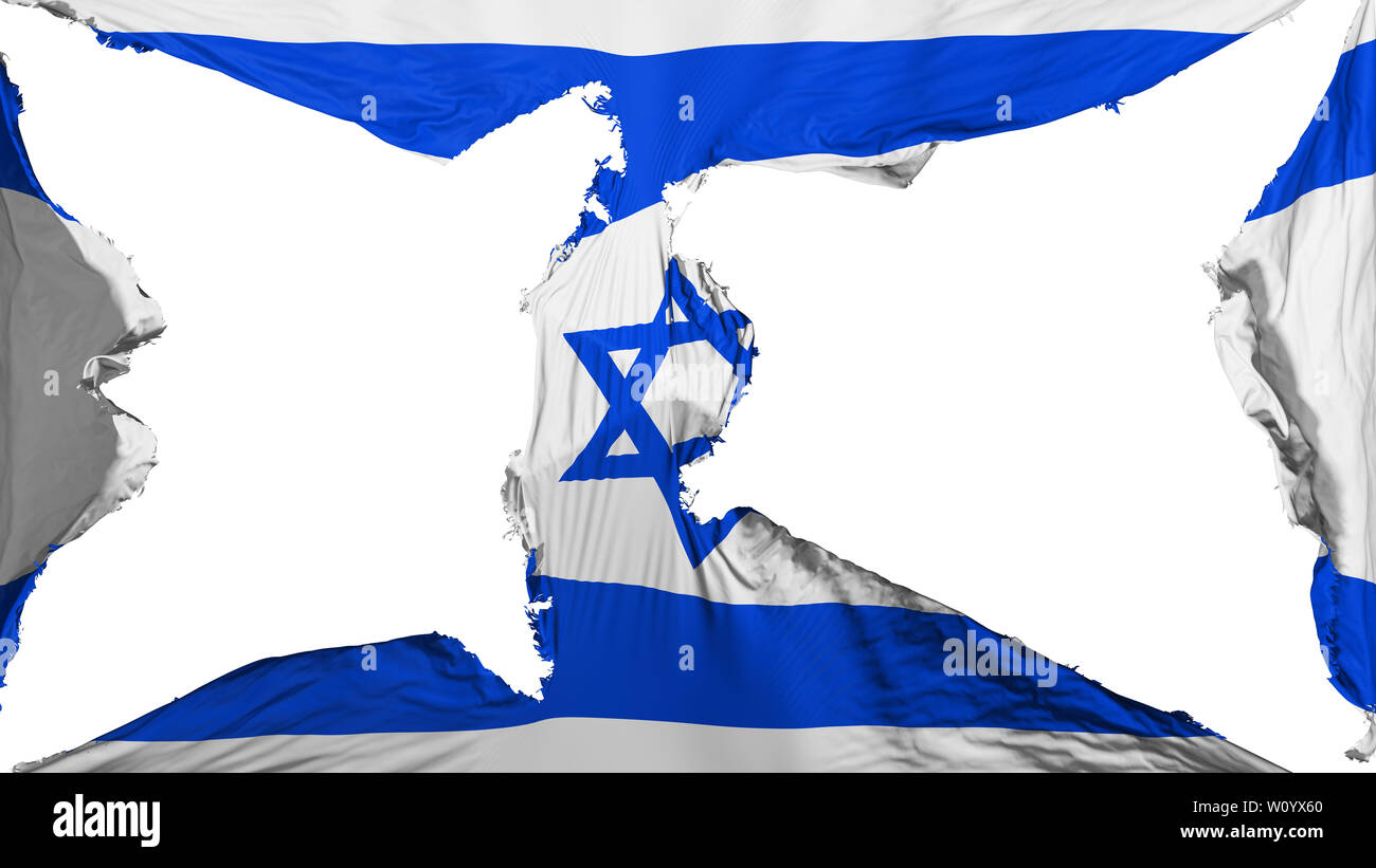 Destroyed Israel flag, white background, 3d rendering Stock Photo - Alamy