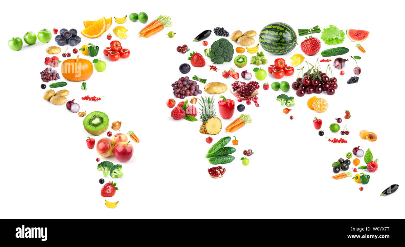 Food world map hi-res stock photography and images - Alamy