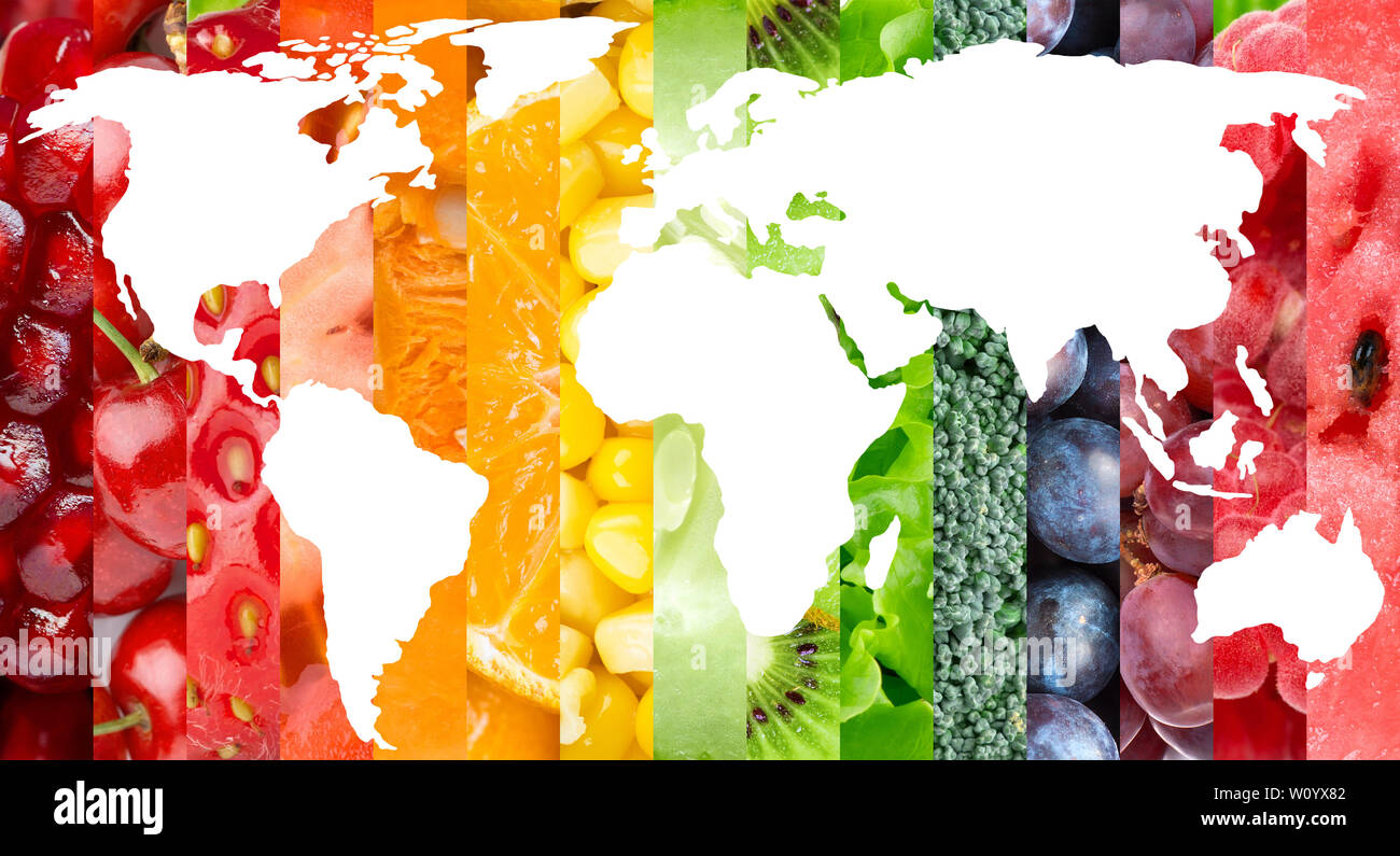 Food world map hi-res stock photography and images - Alamy