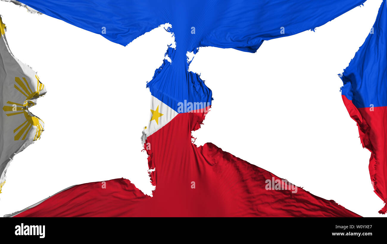 Destroyed Philippines flag, white background, 3d rendering Stock Photo ...