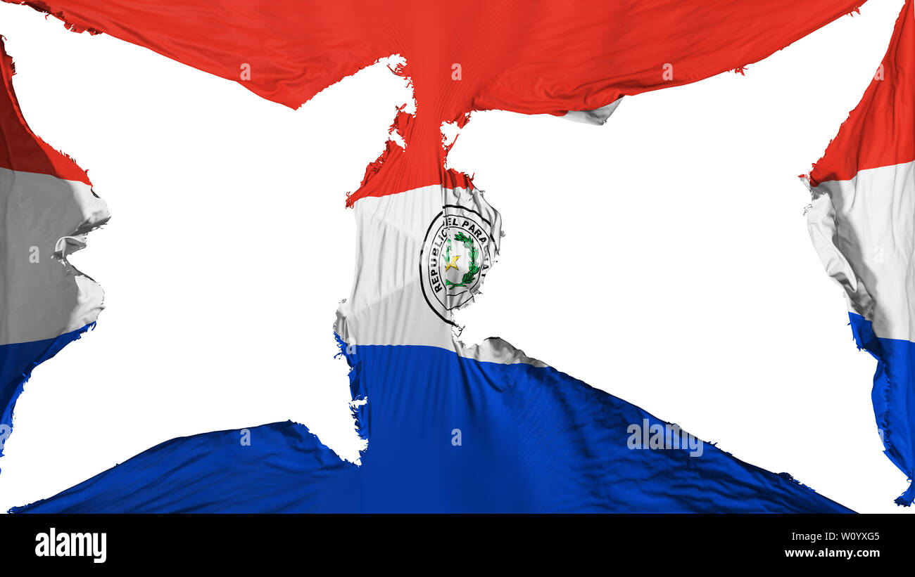 Destroyed Paraguay flag, white background, 3d rendering Stock Photo - Alamy
