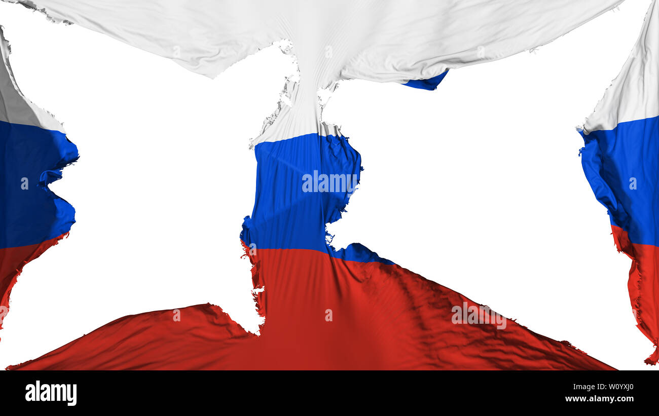 Destroyed Russia flag, white background, 3d rendering Stock Photo - Alamy