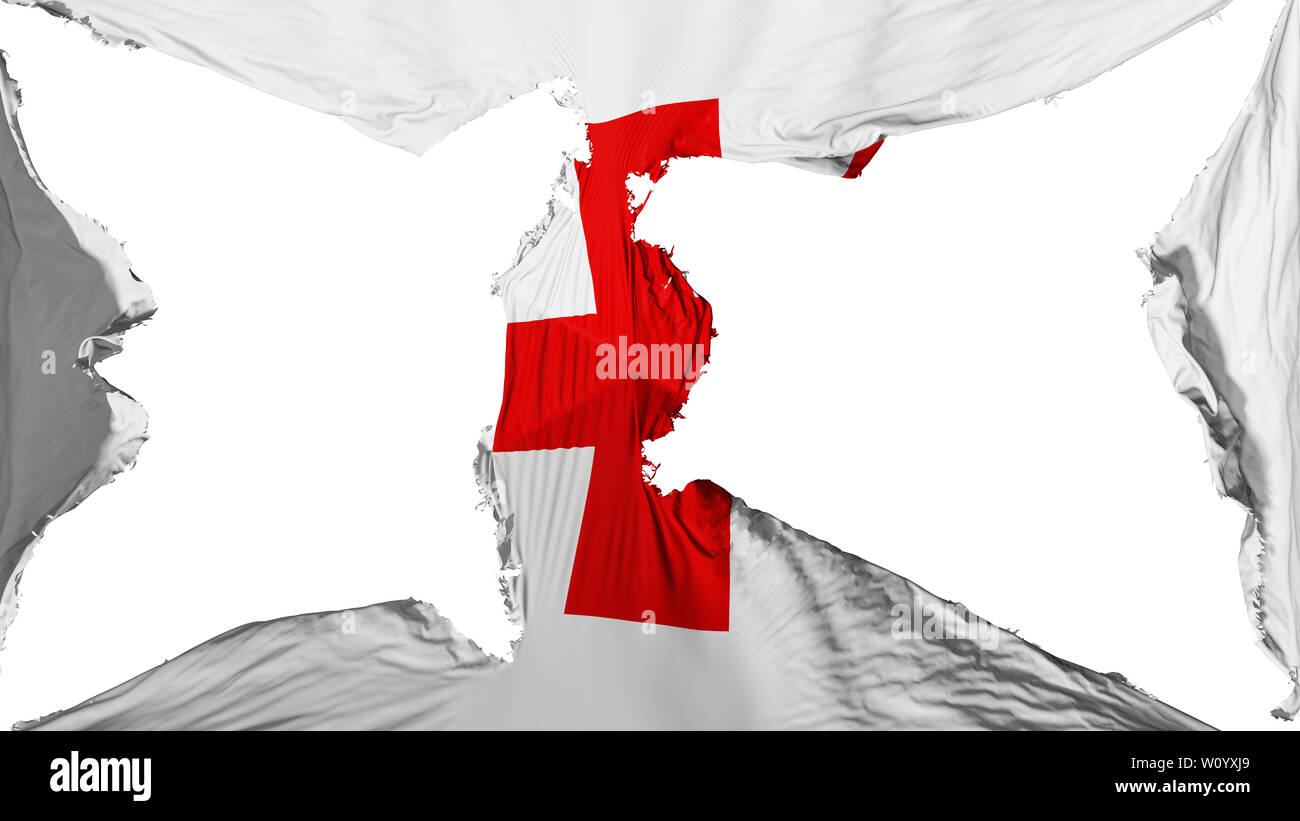 Destroyed Red Cross flag, white background, 3d rendering Stock Photo ...