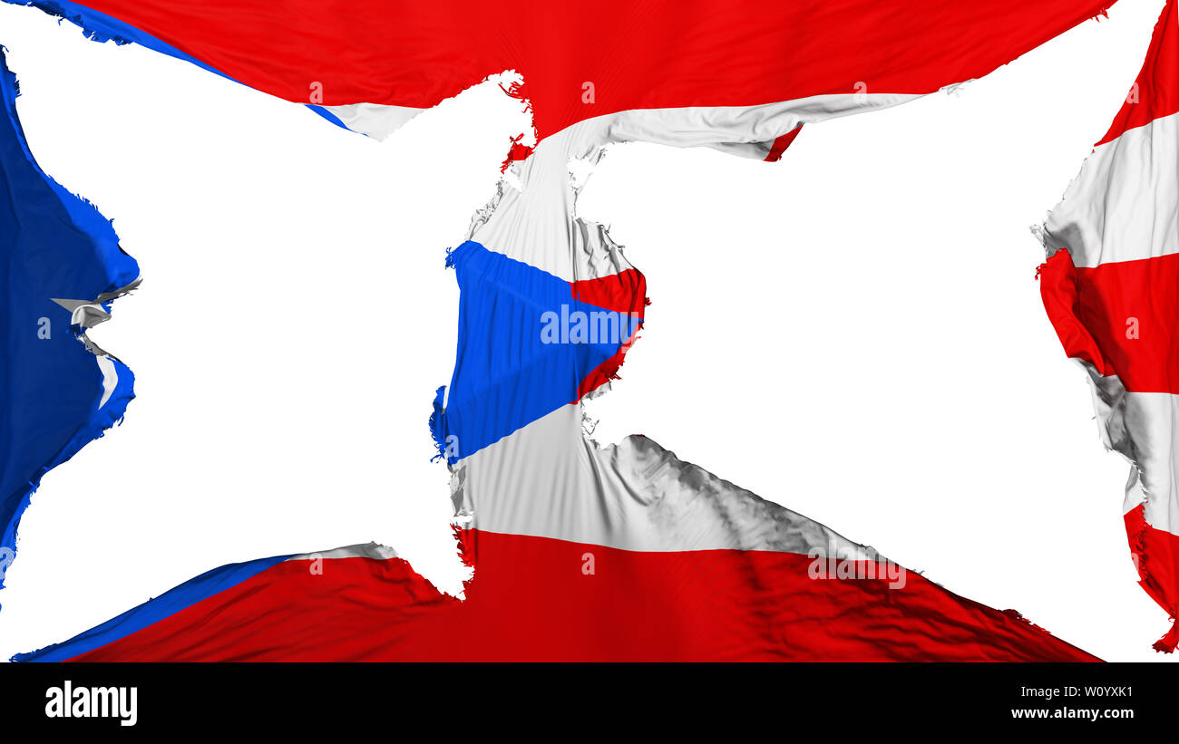 Destroyed Puerto Rico flag, white background, 3d rendering Stock Photo ...