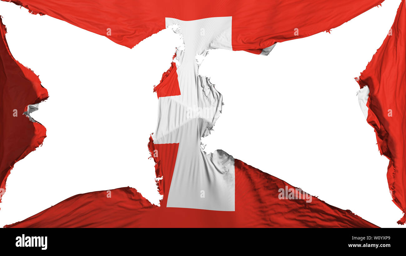 Destroyed Switzerland flag, white background, 3d rendering Stock Photo ...