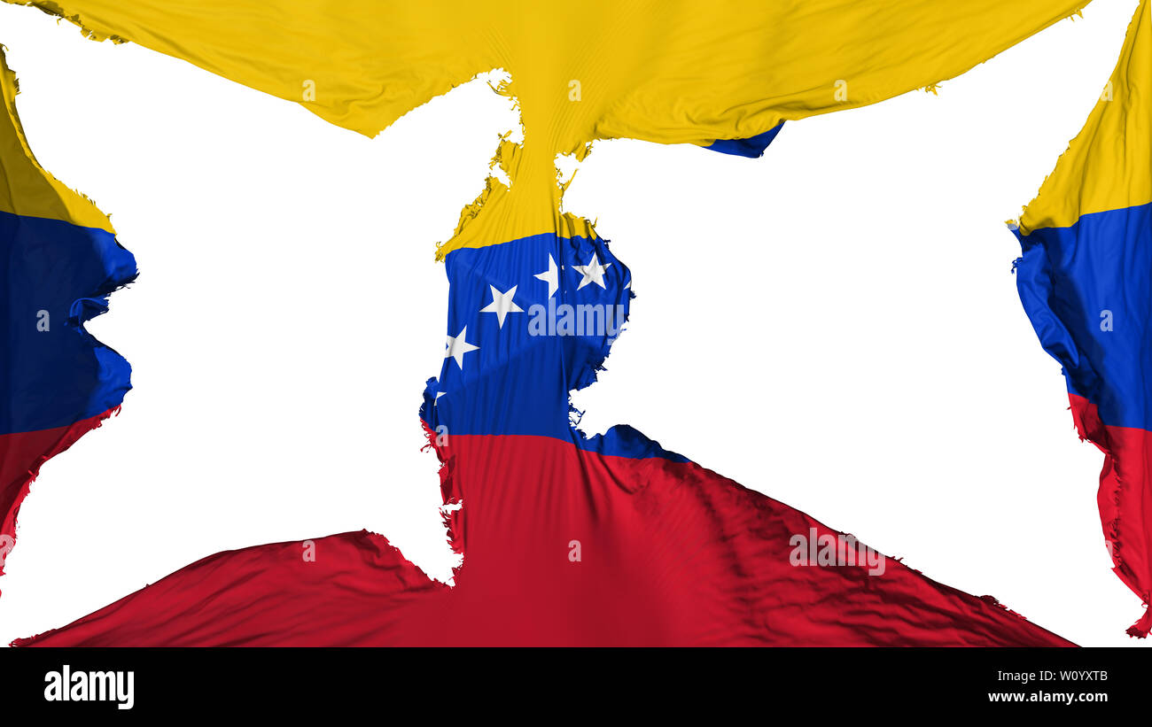 Destroyed Venezuela flag, white background, 3d rendering Stock Photo ...