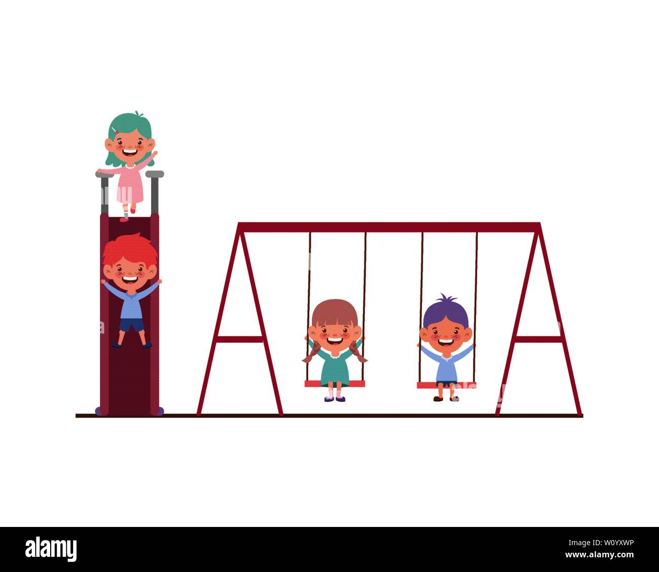 group of babies in park games on white background Stock Vector Image ...