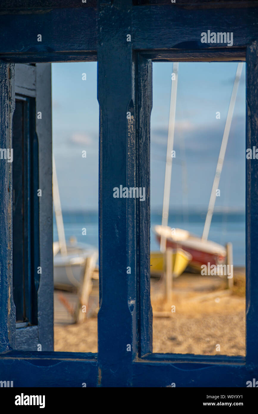 Boats On Beach Jetty High Resolution Stock Photography and Images - Alamy