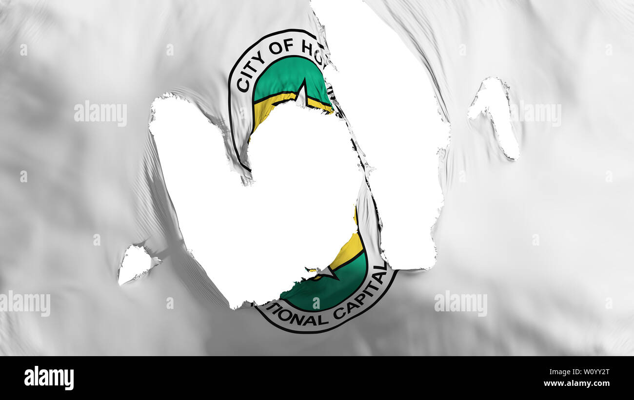 Ragged Honiara, capital of Solomon Islands flag, white background, 3d ...