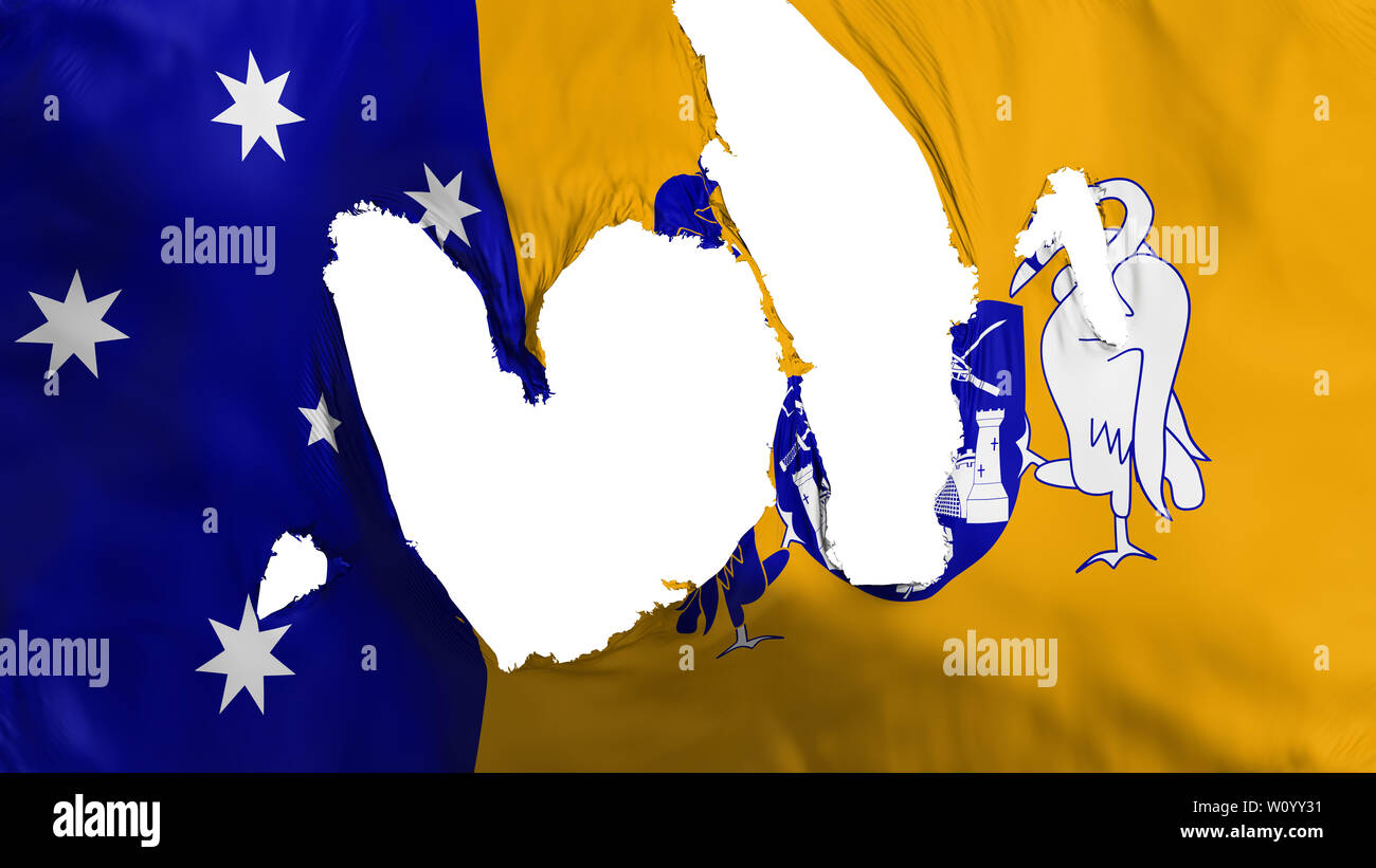 Ragged Canberra, capital of Australia flag, white background, 3d ...