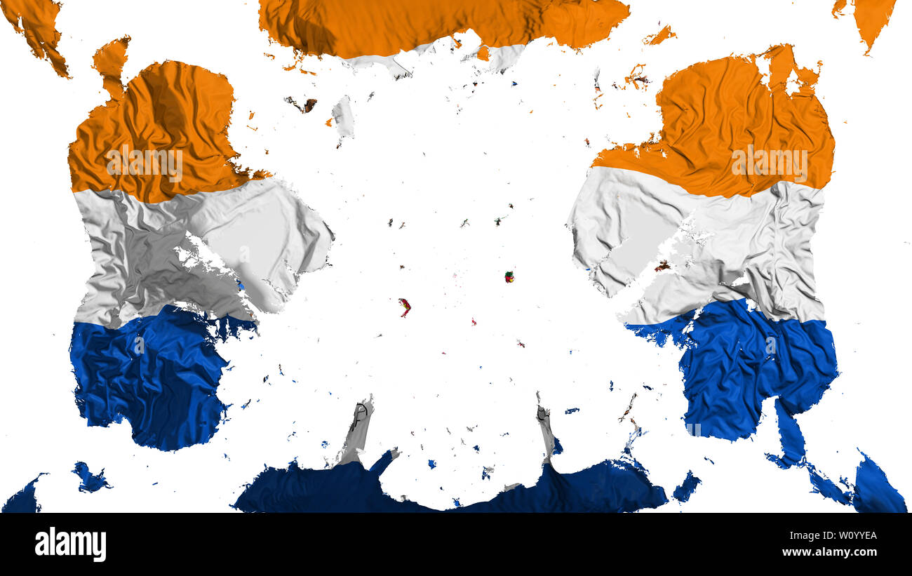 Scattered Albany city, capital of New York state flag, white background ...
