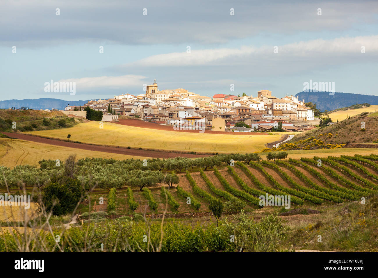 The village of Cirauqui Navarra Spain standing on the route of the ...