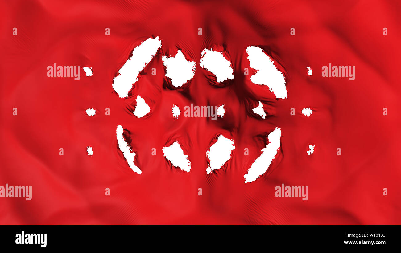 Muscat city, capital of Oman flag with a small holes, white background ...