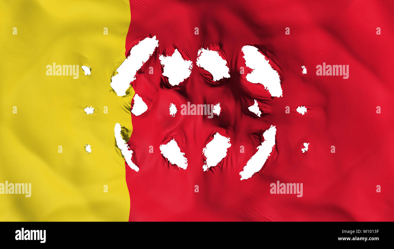 Moroni, capital of Comoros flag with a small holes, white background ...