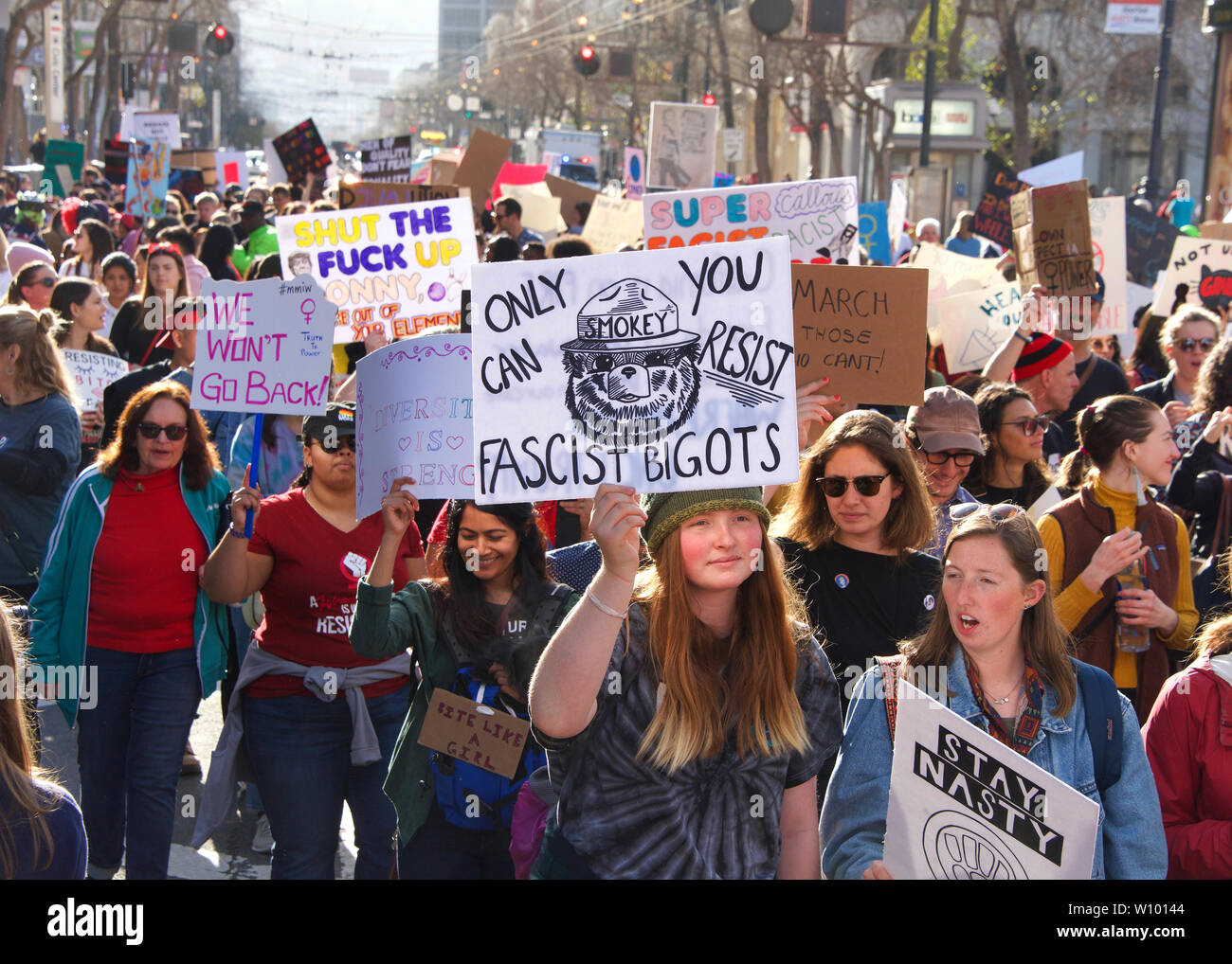 San Francisco, CA - January 19, 2019: Unidentified participants in the ...
