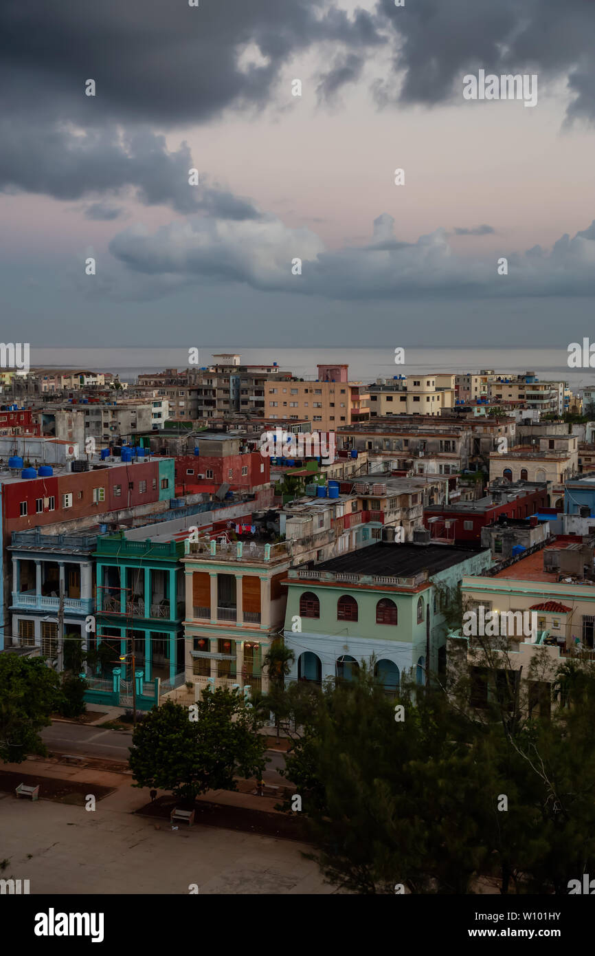 Aerial view of the residential homes in Havana City, Capital of Cuba ...