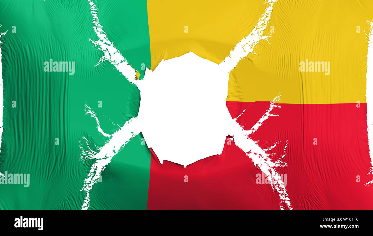 Benin flag with a hole Stock Photo - Alamy