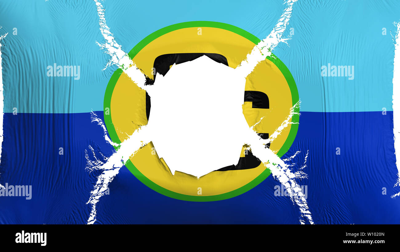CARICOM flag with a hole Stock Photo - Alamy