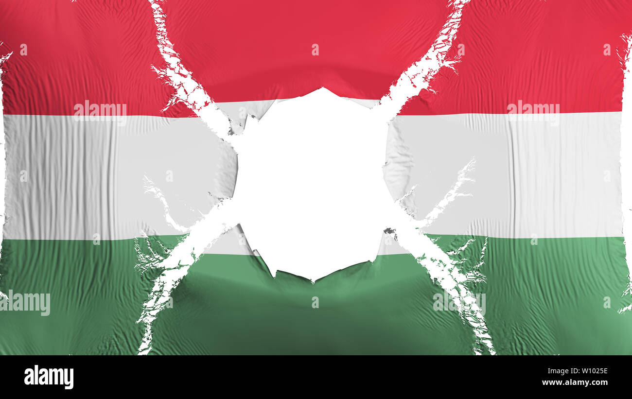 Hungary flag with a hole Stock Photo - Alamy
